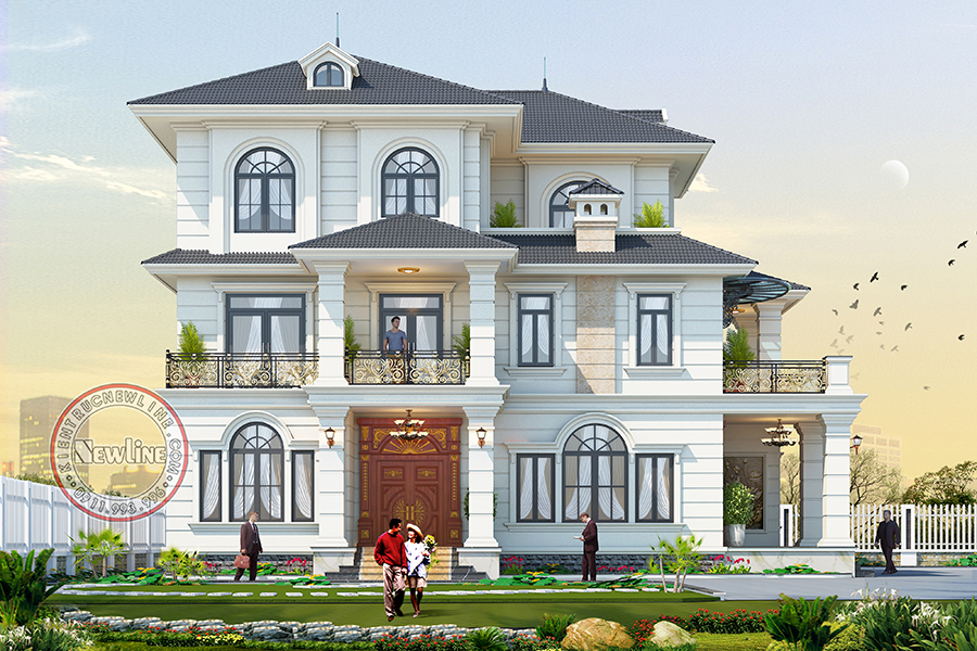 Tâm đắc mẫu thiết kế biệt thự nhà vườn 3 tầng 9.5m x 16m ngắm là mê BT2310